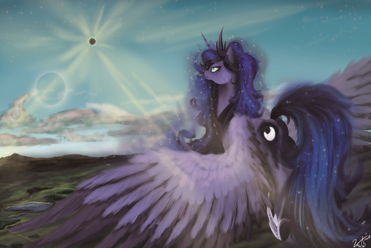 #1107472 - safe, artist:vinicius040598, princess luna, cloud ...