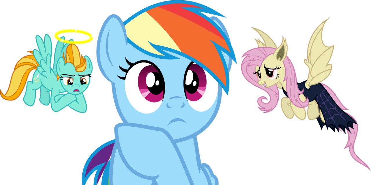 #1107753 - safe, artist:punzil504, fluttershy, lightning dust, rainbow ...