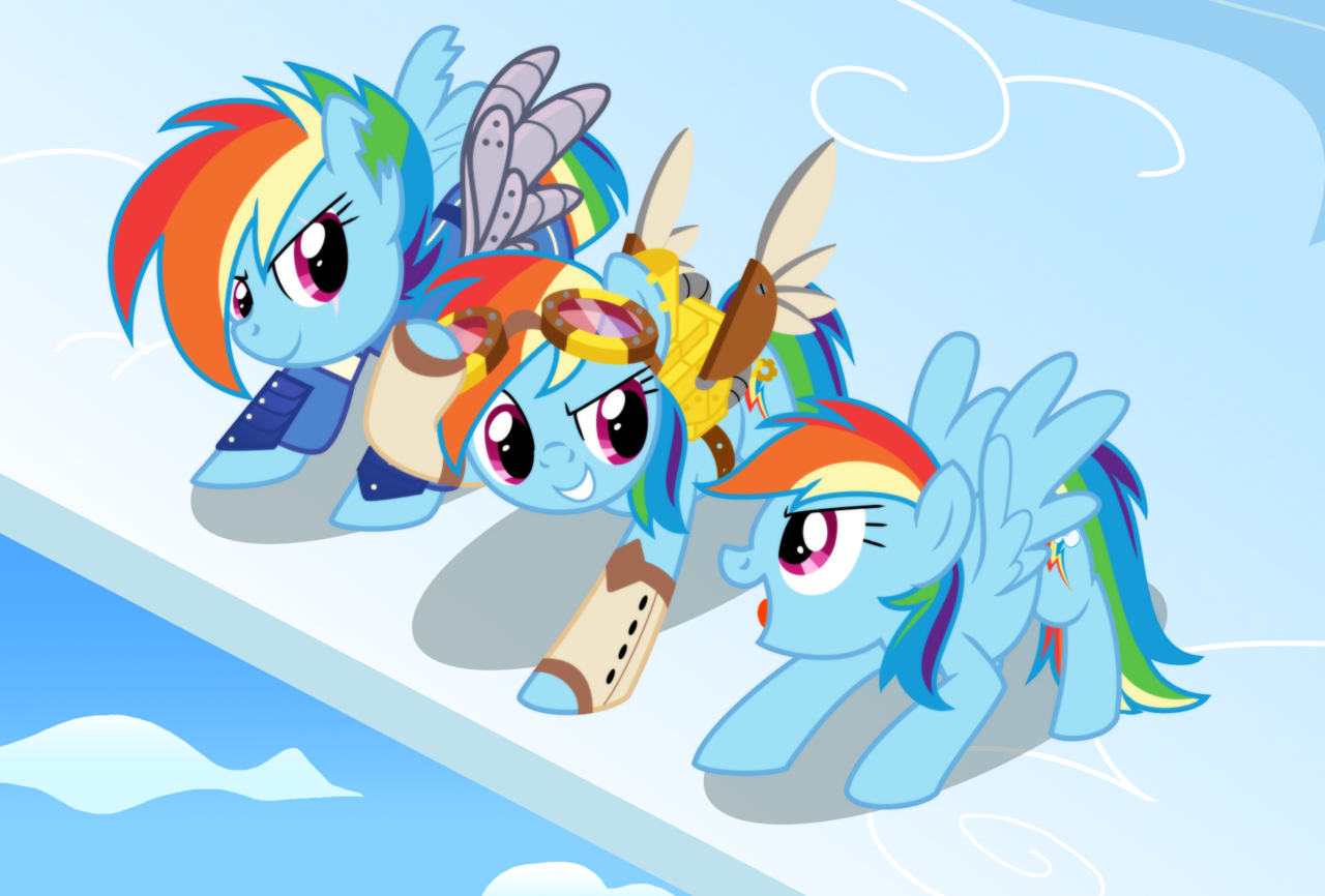 #1108655 - safe, artist:yokokinawa, rainbow dash, alternate timeline ...