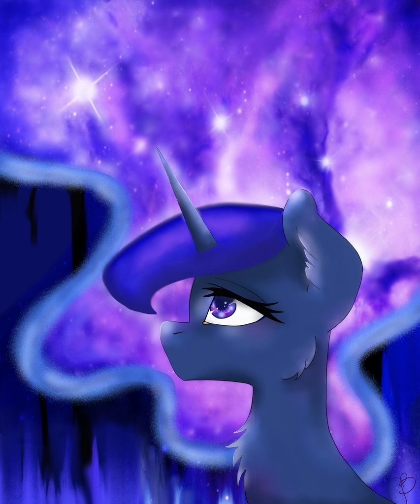 #1109462 - safe, artist:huckleberrypony, princess luna, chest fluff ...