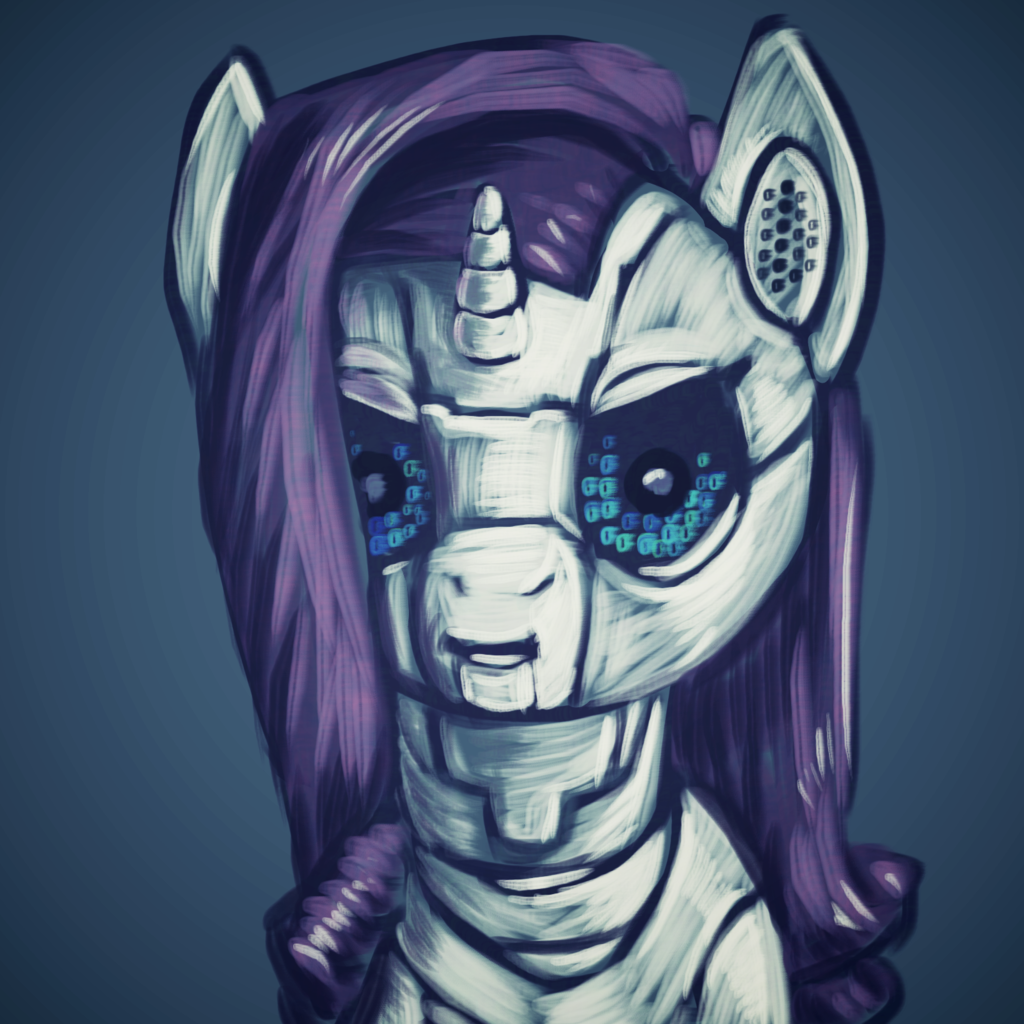 #1110233 - safe, artist:kovoranu, rarity, pony, robot, robot pony ...