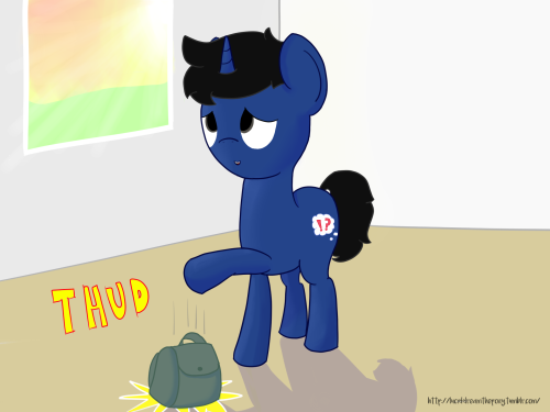 #1112609 - safe, artist:triplesevens, oc, oc only, oc:lucid dream, backpack, digital art ...