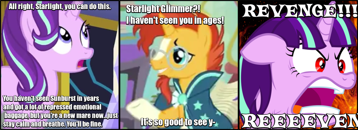 #1113955 - safe, edit, screencap, starlight glimmer, sunburst, pony ...