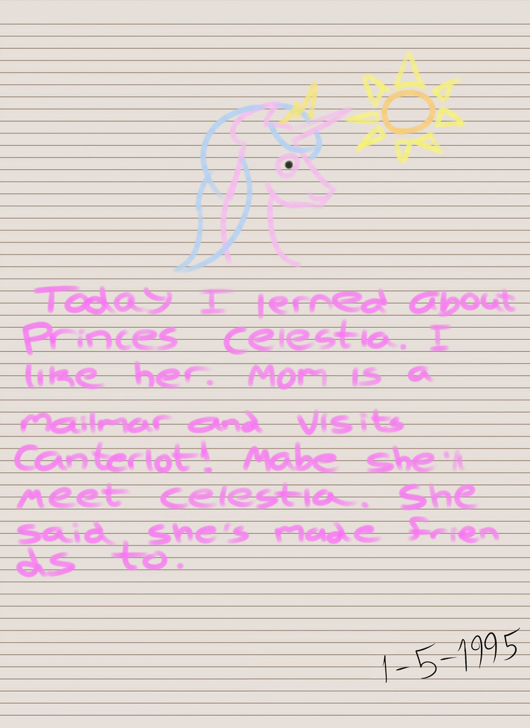 #1116013 - safe, artist:aaronmk, princess celestia, diary, dinky hooves ...