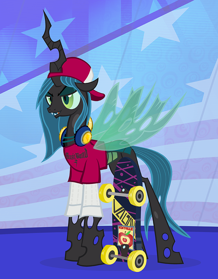Safe Artist Pixelkitties Queen Chrysalis G Rock