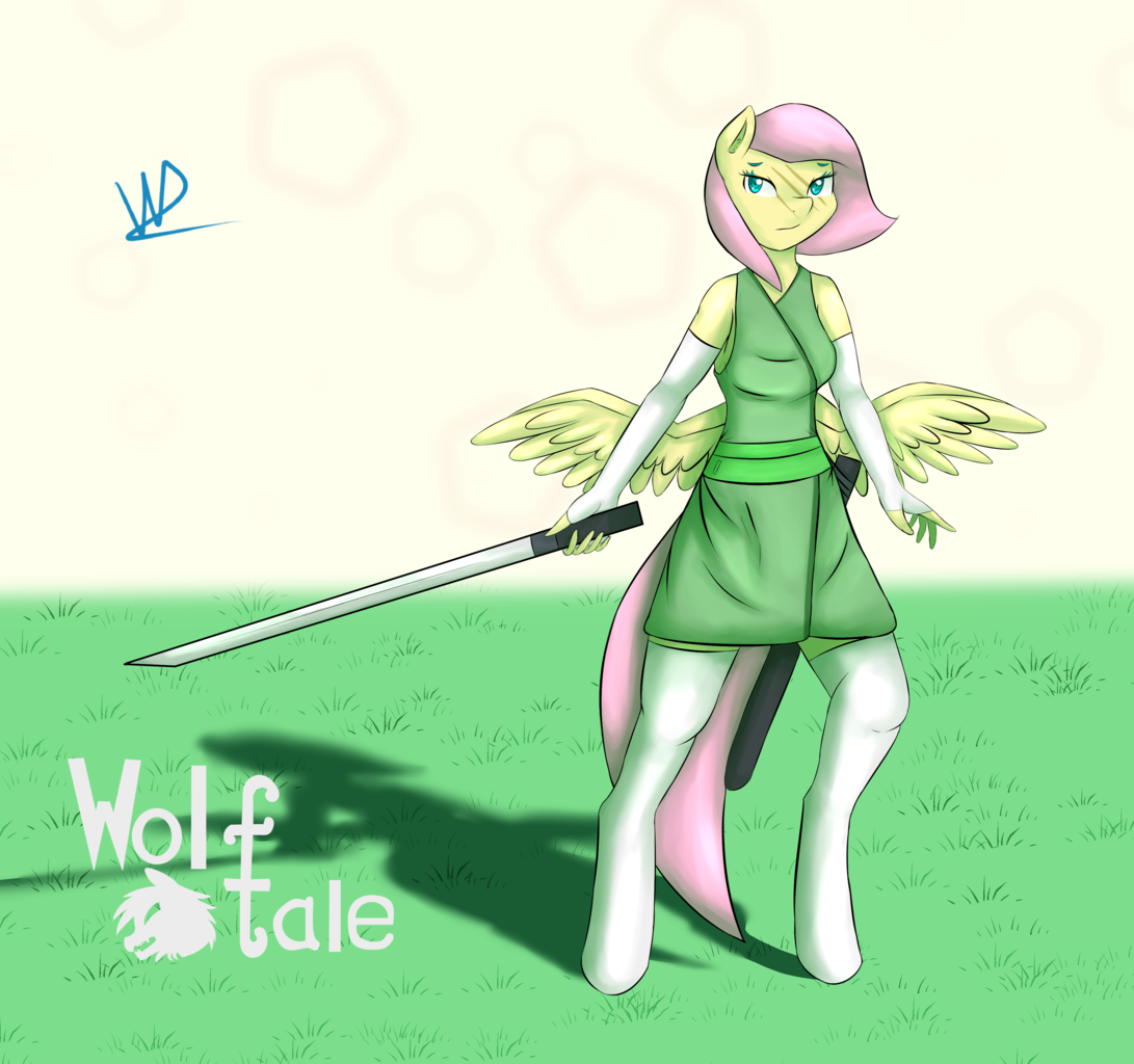 #1102891 - safe, artist:wolfy-pony, fluttershy, anthro, unguligrade ...