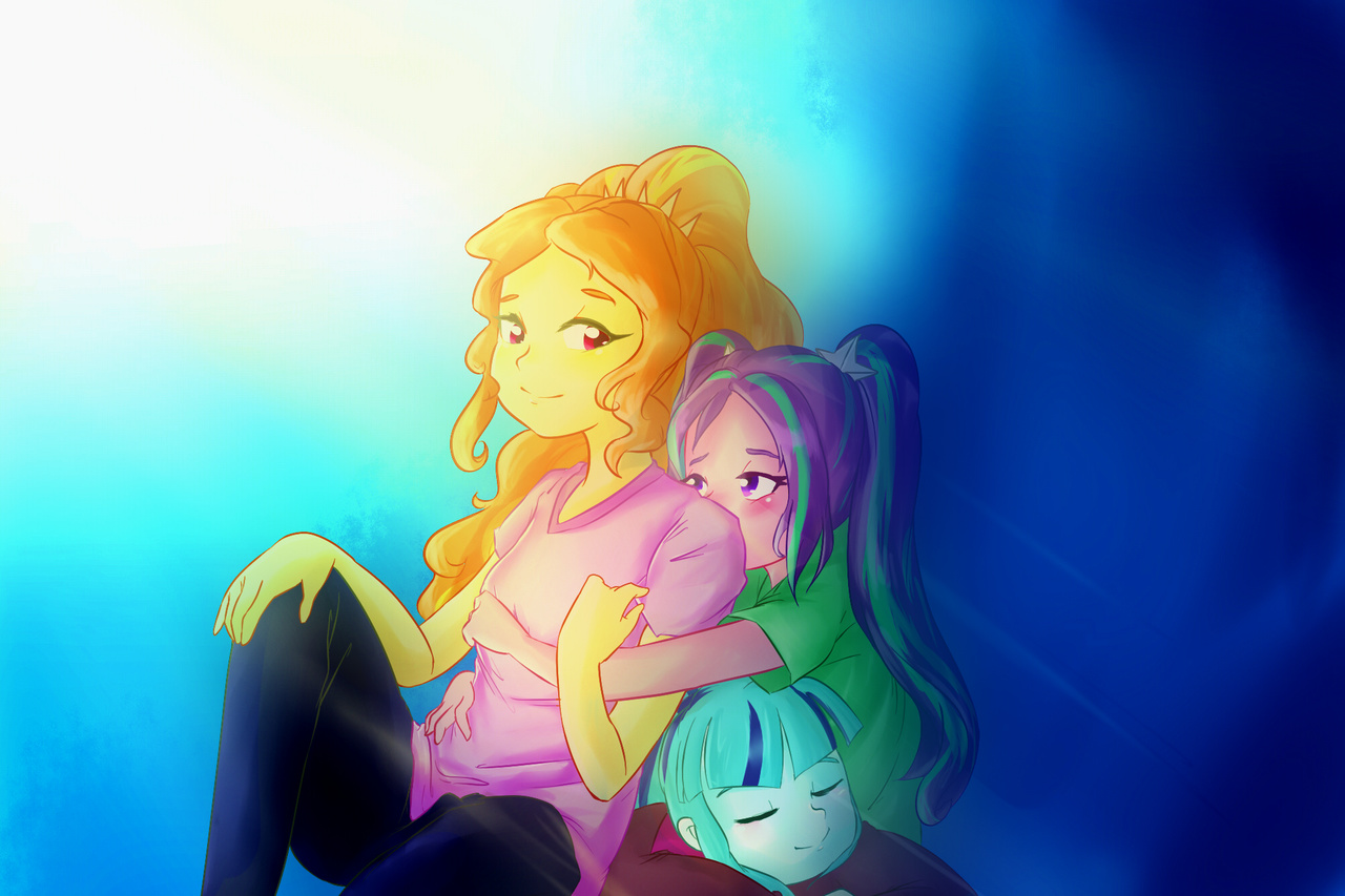#1103126 - safe, artist:amazingpuffhair, adagio dazzle, aria blaze ...