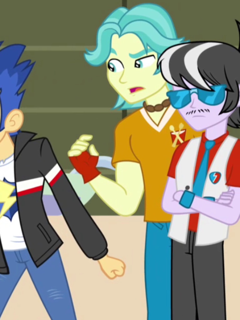 #1104102 - safe, screencap, brawly beats, flash sentry, ringo ...