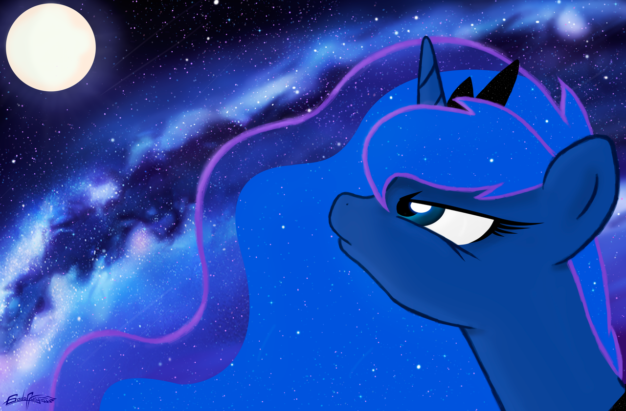 #1131086 - safe, artist:godoffury, princess luna, angry, female, moon ...
