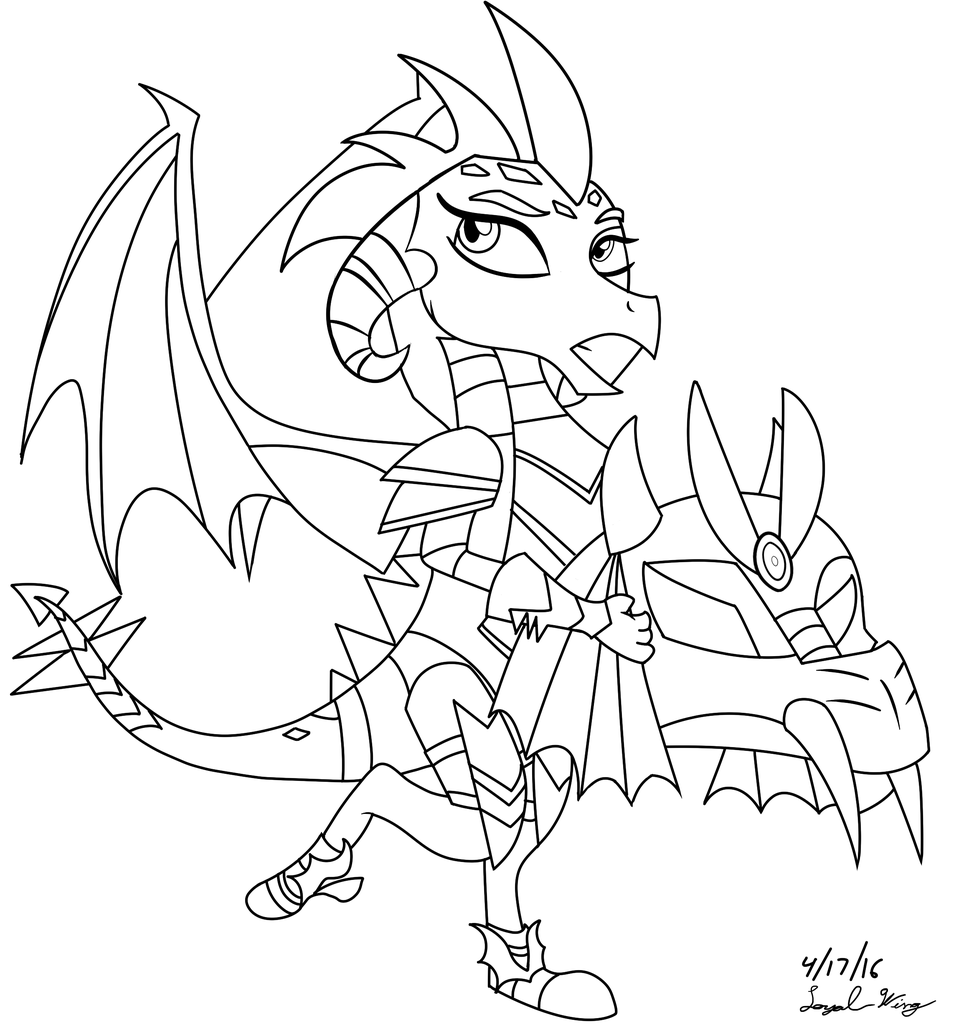 #1134463 - safe, artist:loyalwing, princess ember, dragon, g4, gauntlet ...