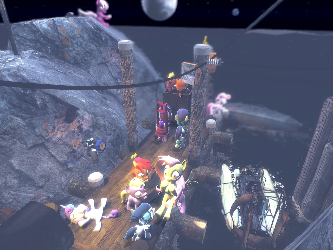 #1122173 - semi-grimdark, artist:wiimeiser, button mash, cherry blossom ...