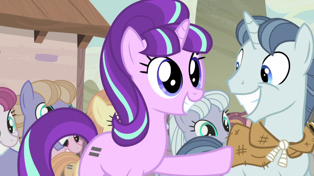 #1122316 - safe, screencap, bacon braids, dusk drift, moon dust, party ...