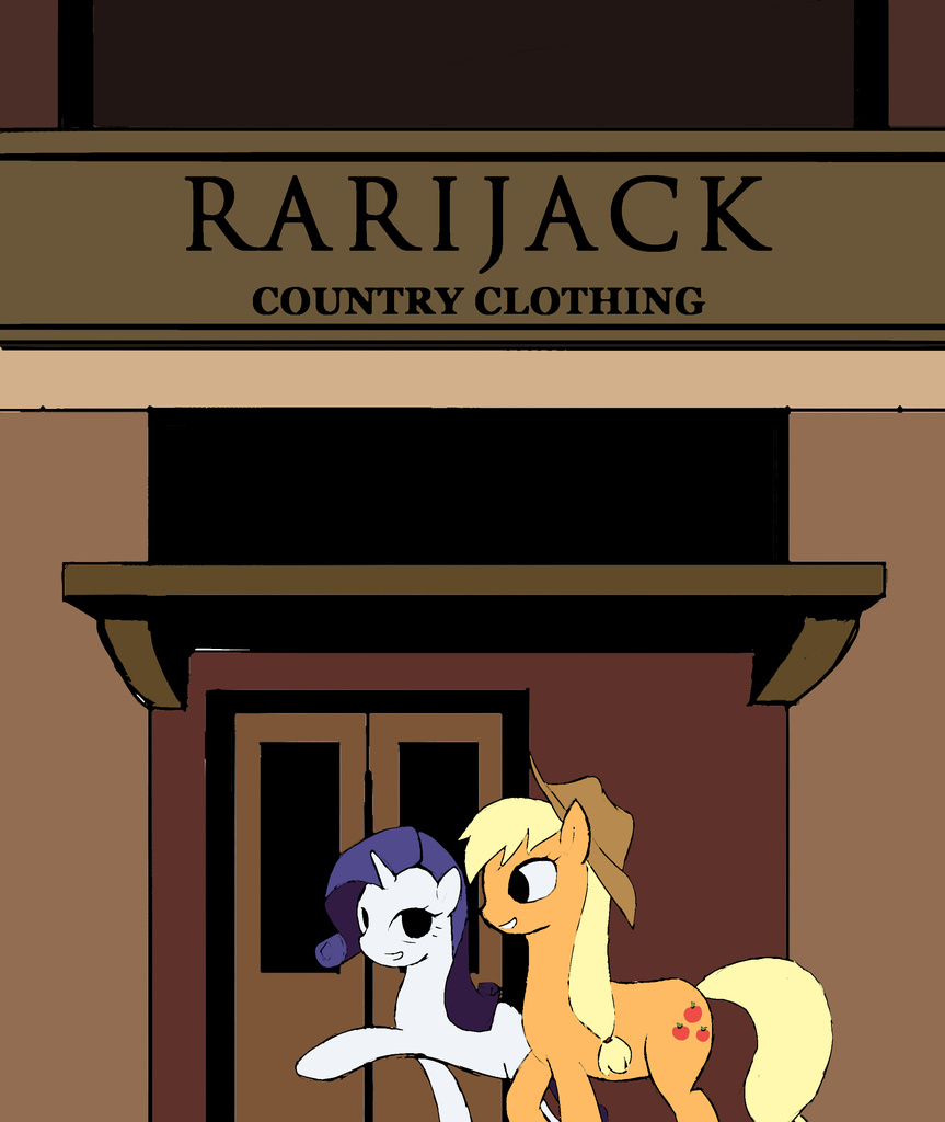 #1124224 - safe, artist:yuwentaiji, applejack, rarity, g4, high res ...