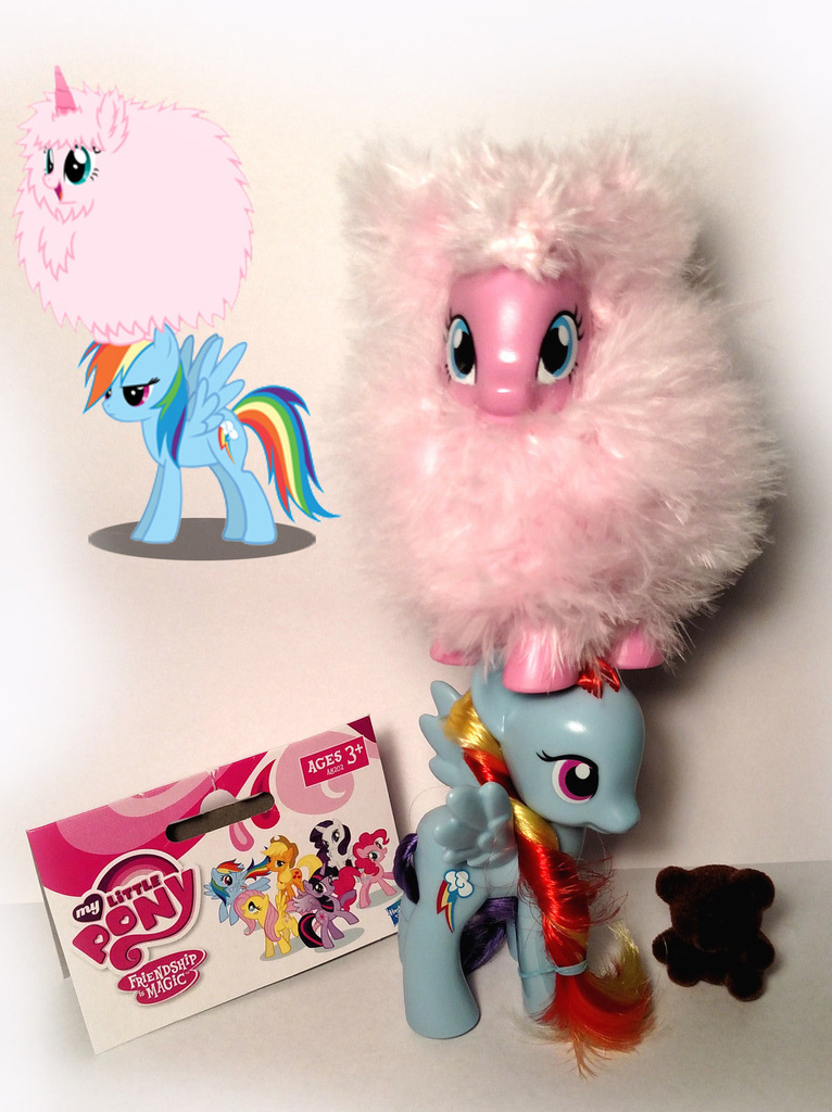 #1124433 - safe, rainbow dash, oc, oc:fluffle puff, pink fluffy ...