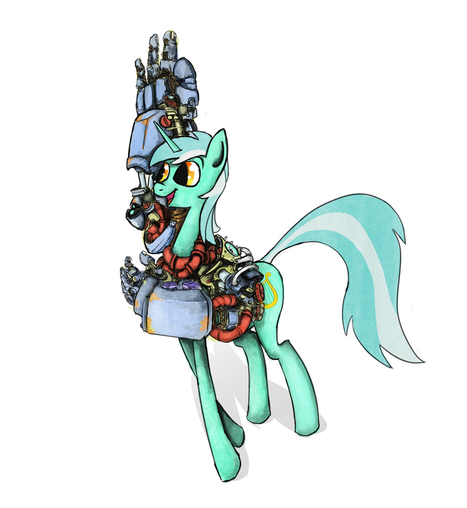 #1125741 - safe, artist:red, lyra heartstrings, pony, artificial hands ...