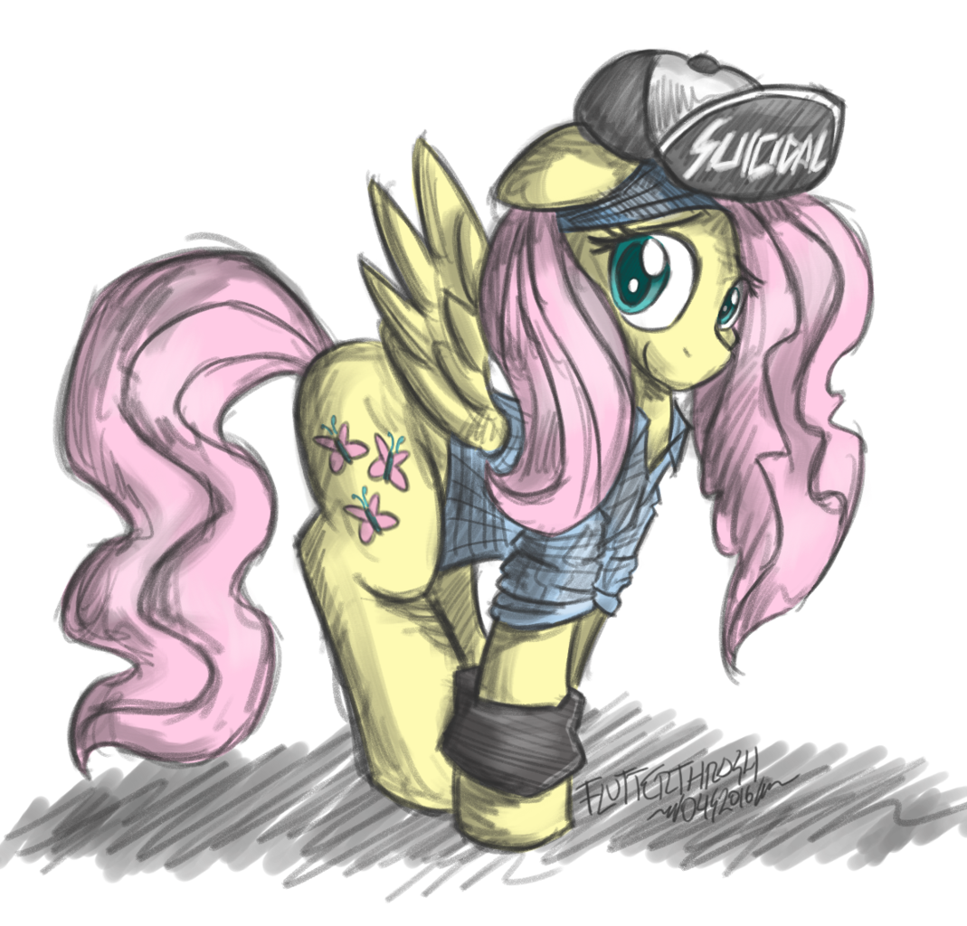 #1126127 - safe, artist:flutterthrash, fluttershy, pegasus, pony, g4 ...