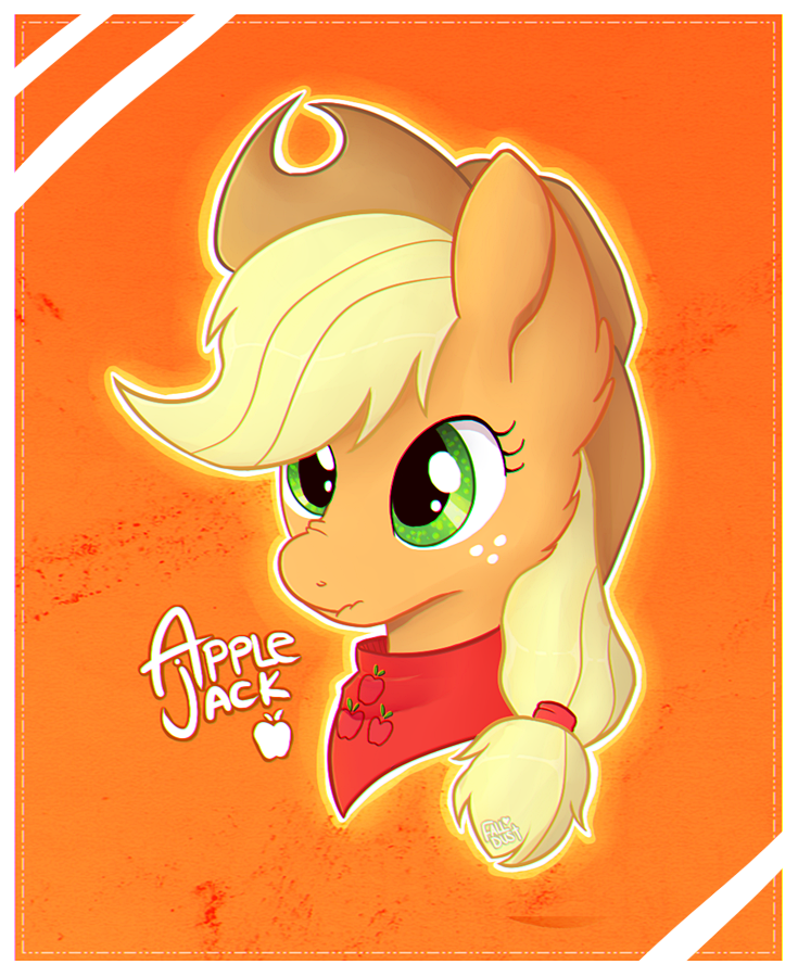 #1127075 - safe, artist:falldust, applejack, g4, female, neckerchief ...