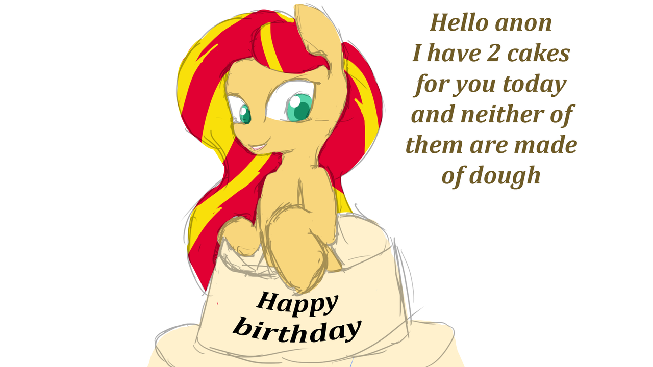 #1143799 - suggestive, sunset shimmer, pony, g4, birthday, birthday ...
