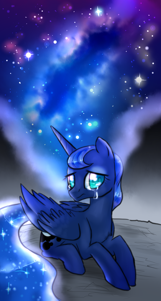 #1150837 - safe, artist:not-ordinary-pony, princess luna, pony, crying ...