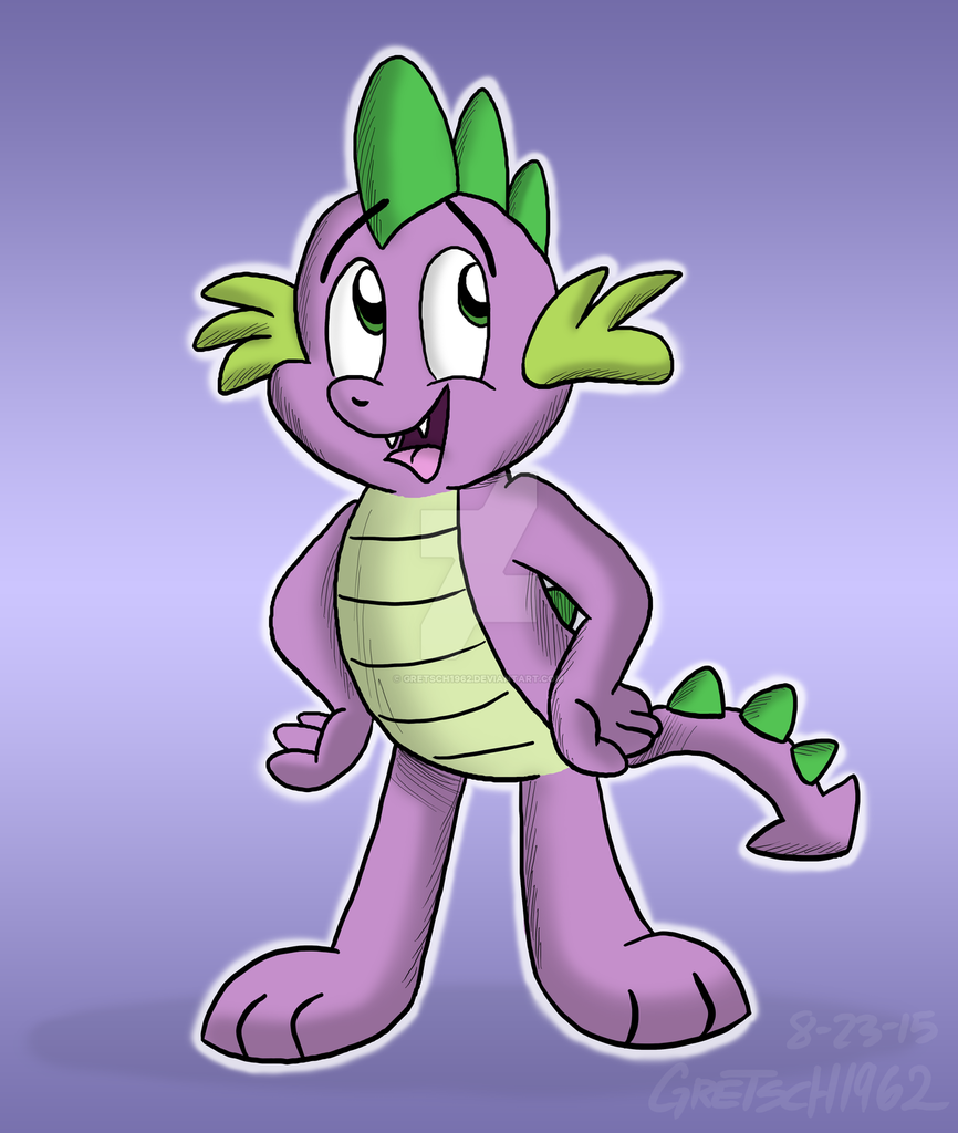 #1151784 - safe, artist:gretsch1962, spike, male, solo, watermark ...