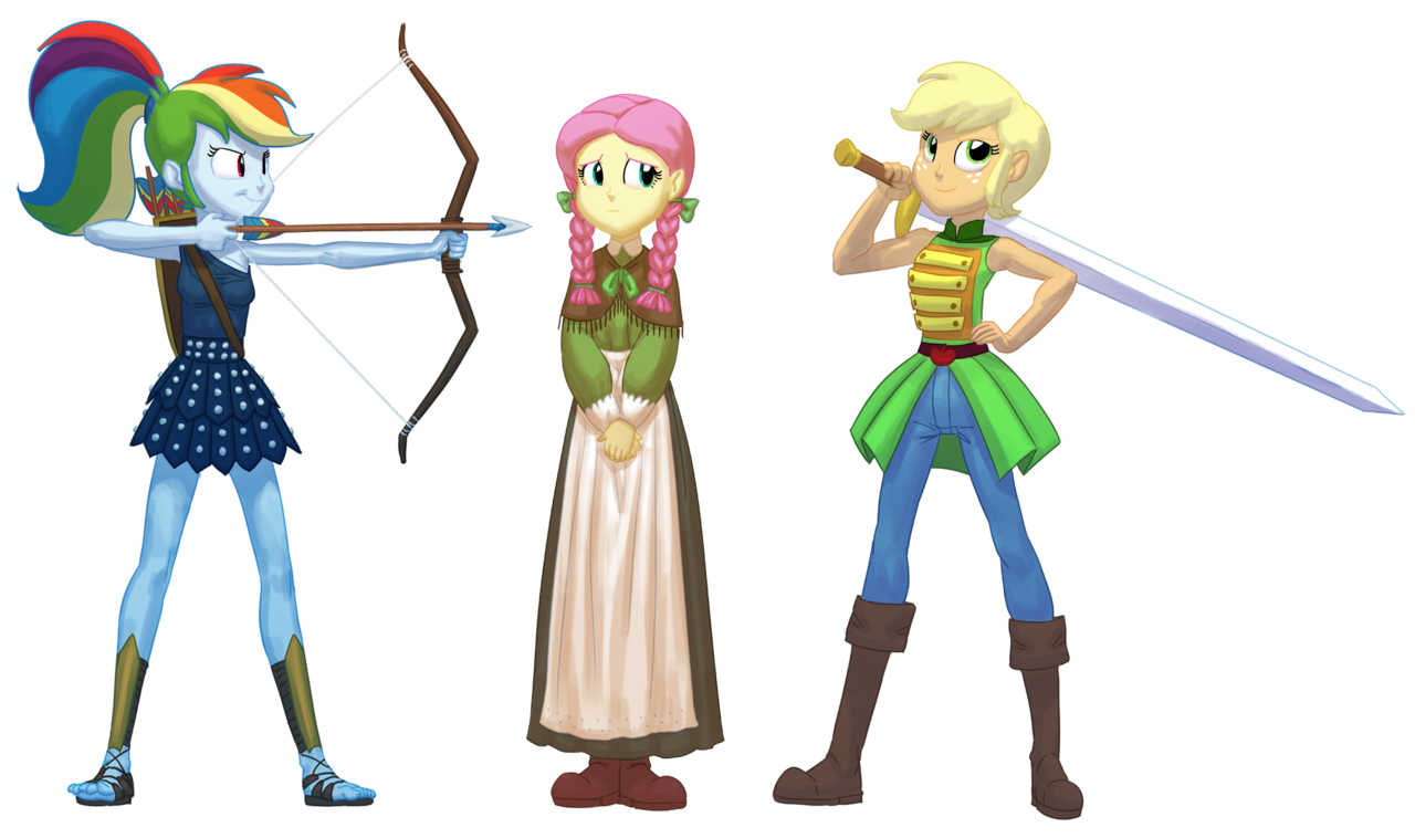 #1152460 - safe, artist:carnifex, applejack, fluttershy, rainbow dash ...