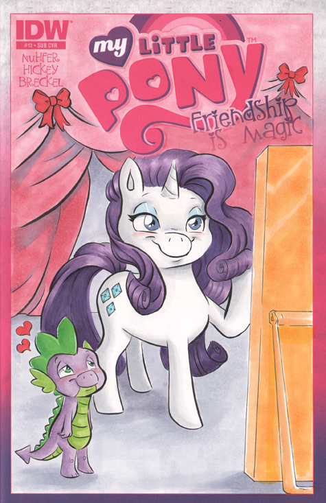 #1152475 - safe, artist:dsoloud, rarity, spike, comic cover, commission ...