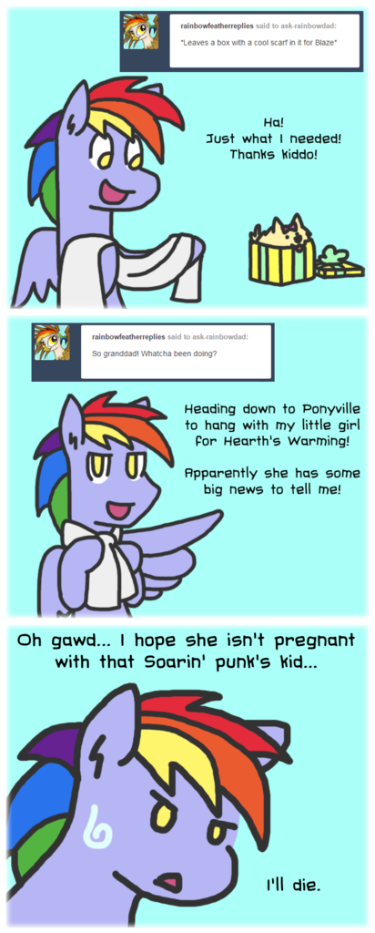 #1154450 - safe, artist:ryuspike, rainbow blaze, oc, oc:bloodbath ...