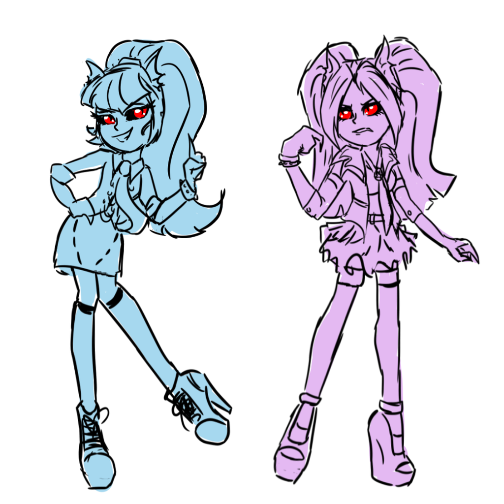 #1155662 - safe, artist:itsnotdaijoubu, aria blaze, sonata dusk ...