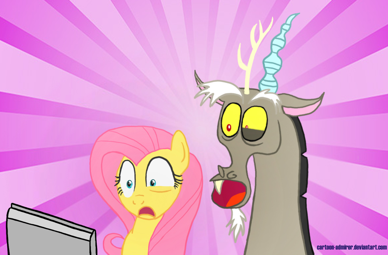#1157381 - safe, artist:cartoon-admirer, discord, fluttershy, faic ...