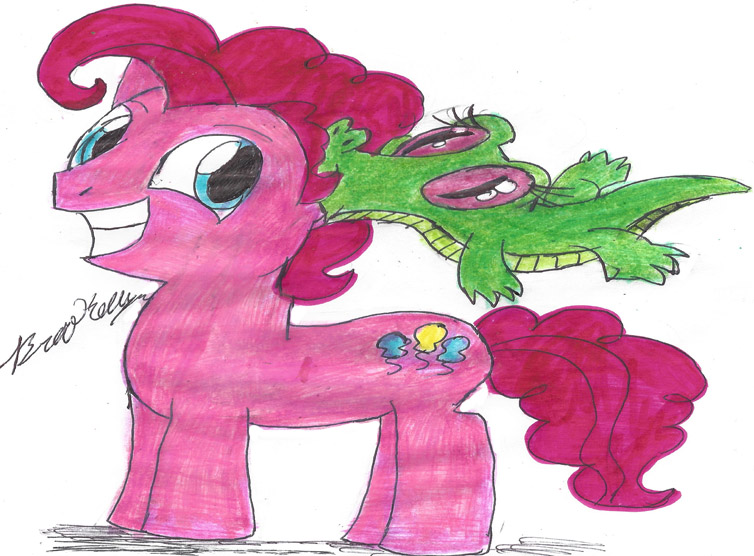 #1159606 - safe, artist:brookellyn, gummy, pinkie pie, g4, bubble berry ...