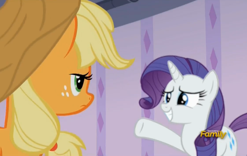 #1164818 - safe, screencap, applejack, rarity, applejack's "day" off ...