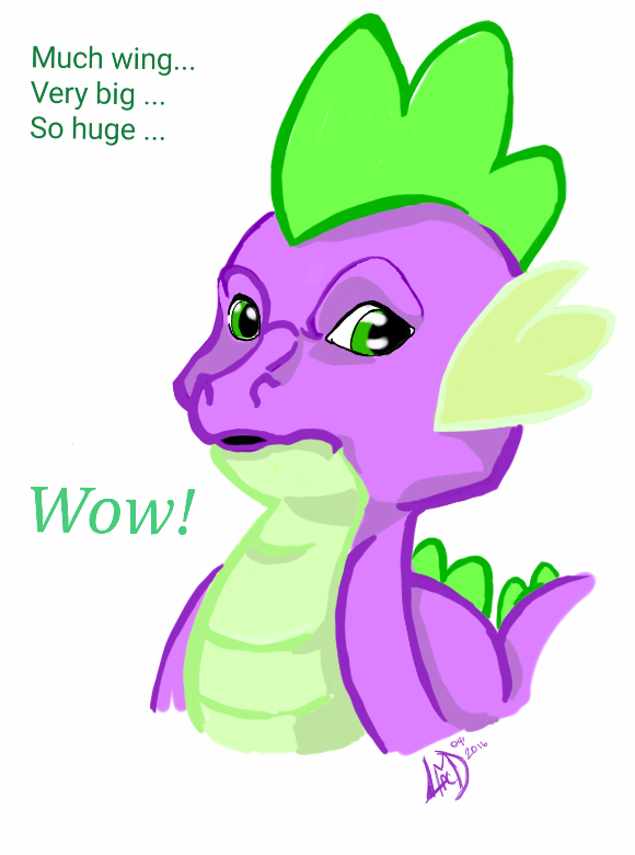 #1145312 - safe, artist:firimil, spike, doge, fanfic art, implied ...