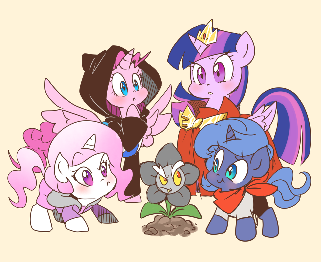 #1146845 - safe, artist:thegreatrouge, discord, pinkie pie, princess ...