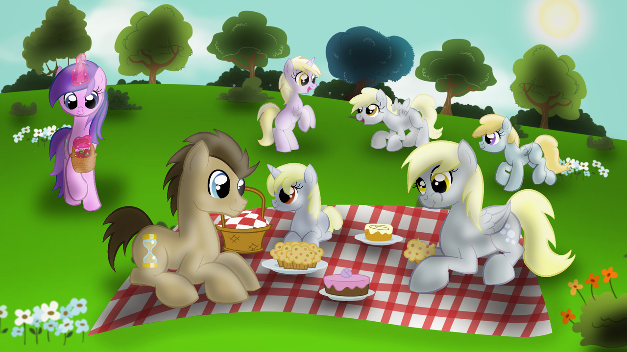 #1148357 - safe, artist:bratzoid, amethyst star, chirpy hooves, derpy ...