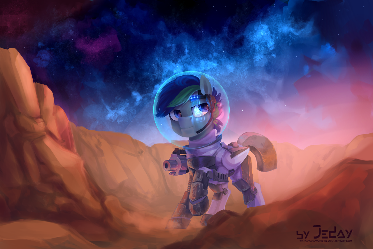 #1149642 - safe, artist:jedayskayvoker, oc, oc only, astronaut, solo ...