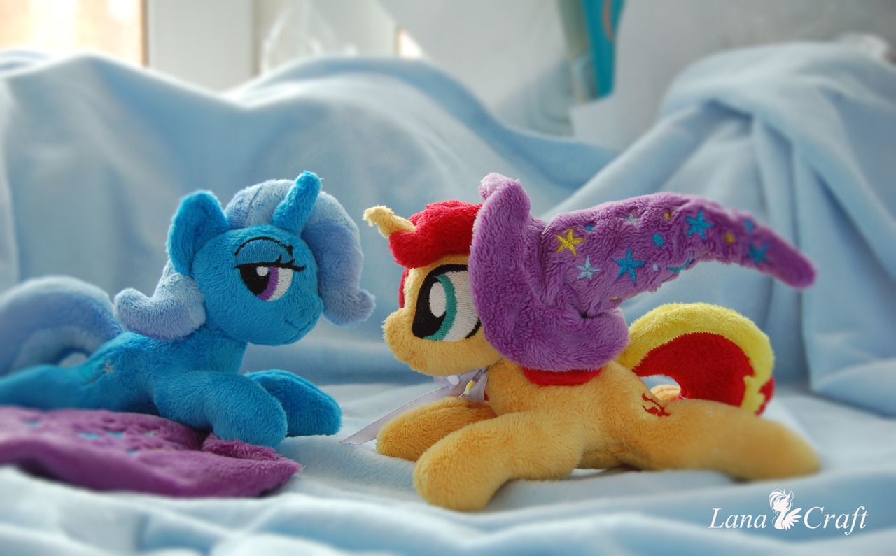 #1175273 - safe, artist:lanacraft, sunset shimmer, trixie, pony ...