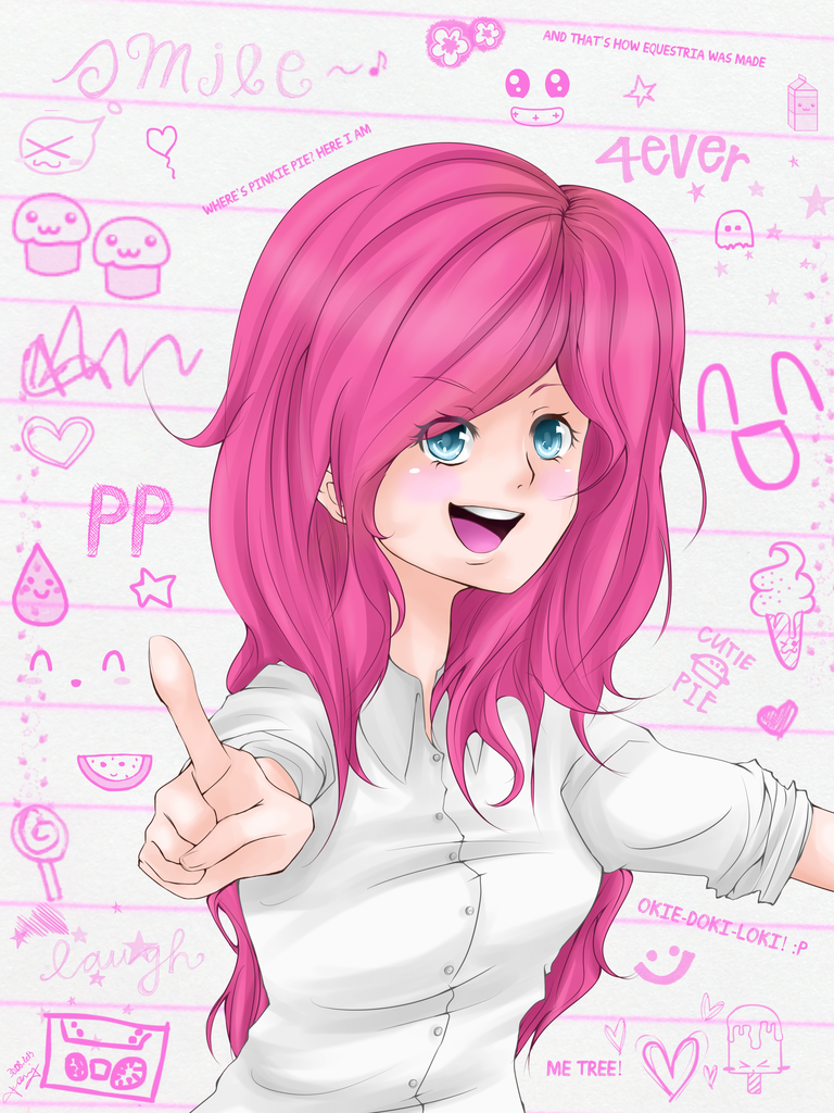 #1180654 - safe, artist:jenyeongi, pinkie pie, human, g4, female, high ...