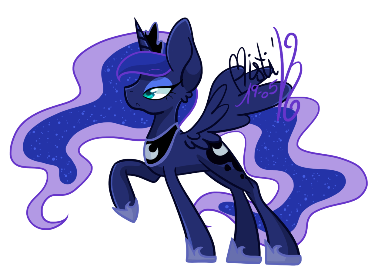 #1185949 - safe, artist:mistiknco, princess luna, g4, female, frown ...