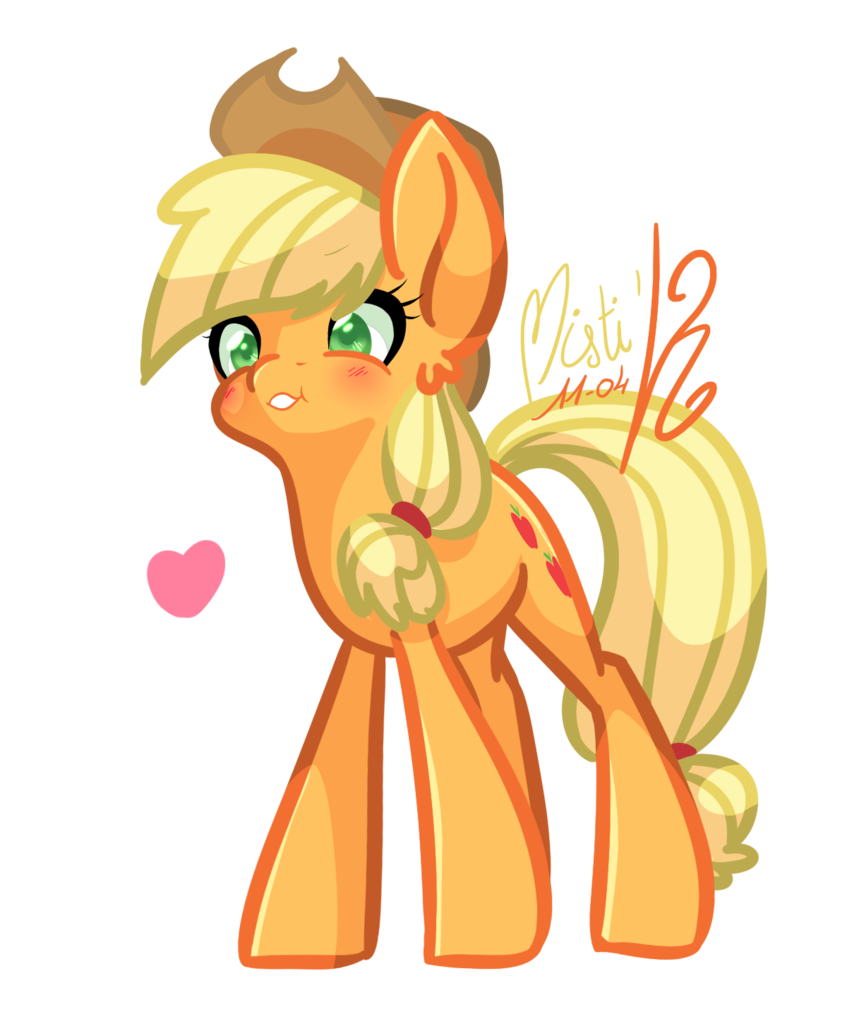 #1185951 - safe, artist:mistiknco, applejack, g4, blushing, female ...