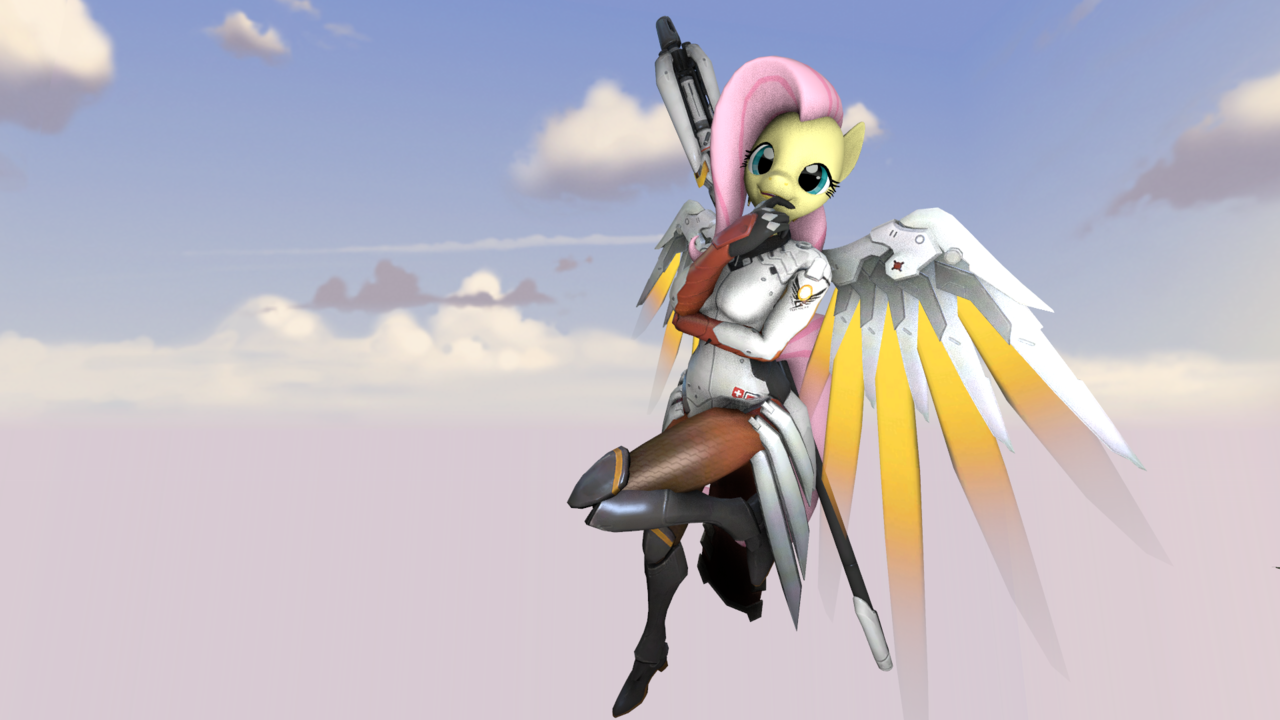 #1186467 - safe, artist:sfm-brew, fluttershy, anthro, plantigrade ...