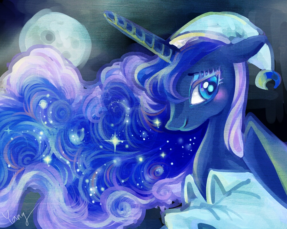 #1190147 - safe, artist:yang0, princess luna, alicorn, pony, bust ...