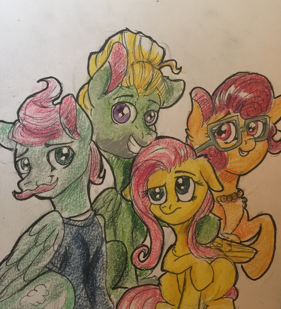 #1171144 - safe, artist:snowfoxythefox, fluttershy, gentle breeze ...