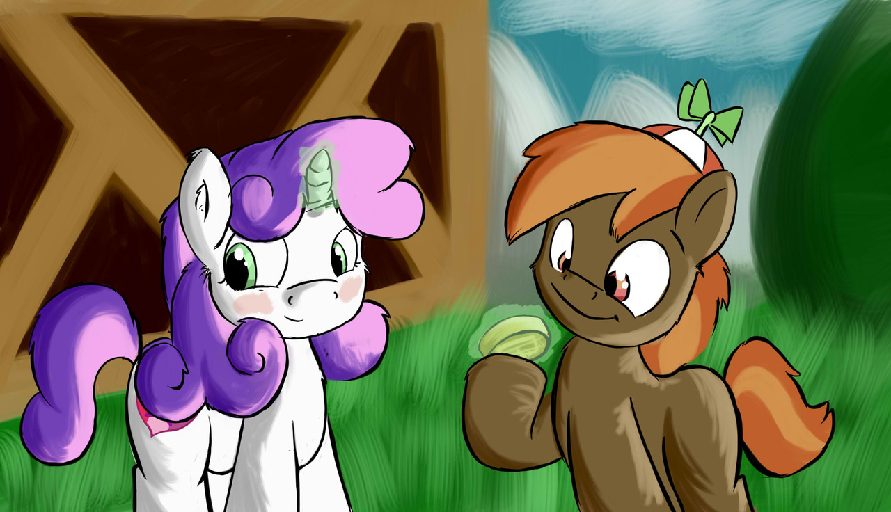 #1171246 - safe, artist:parassaux, button mash, sweetie belle, g4 ...