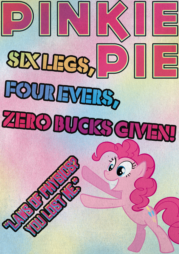 #1191098 - safe, artist:skeptic-mousey, pinkie pie, poster, typography ...