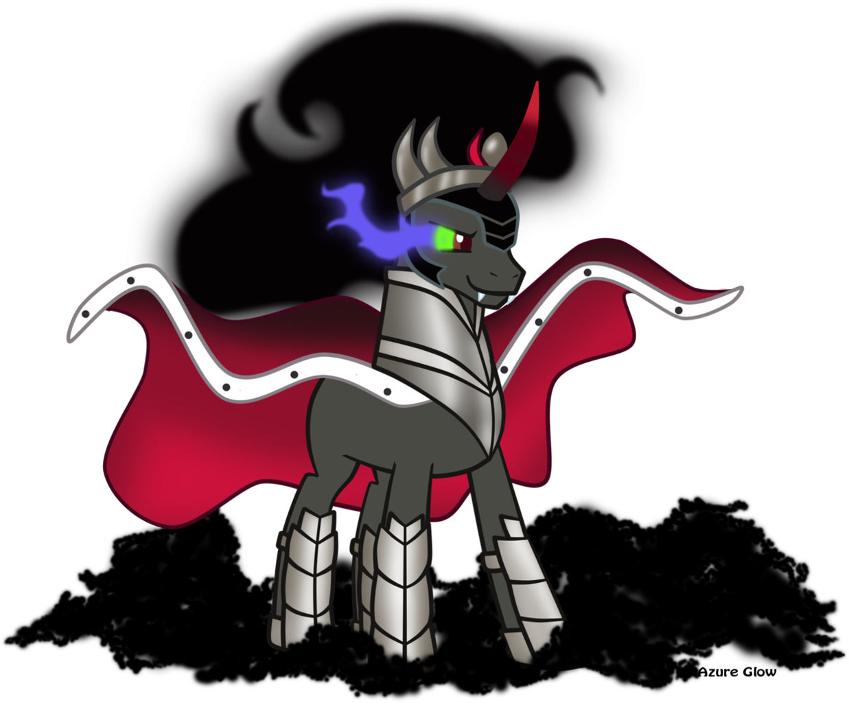 #1198990 - safe, artist:mlpazureglow, king sombra, umbrum, g4, male ...