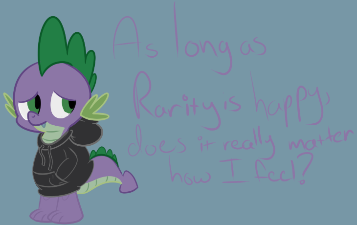 #1201942 - safe, artist:ajrinxooacj, spike, clothes, hoodie, sad ...