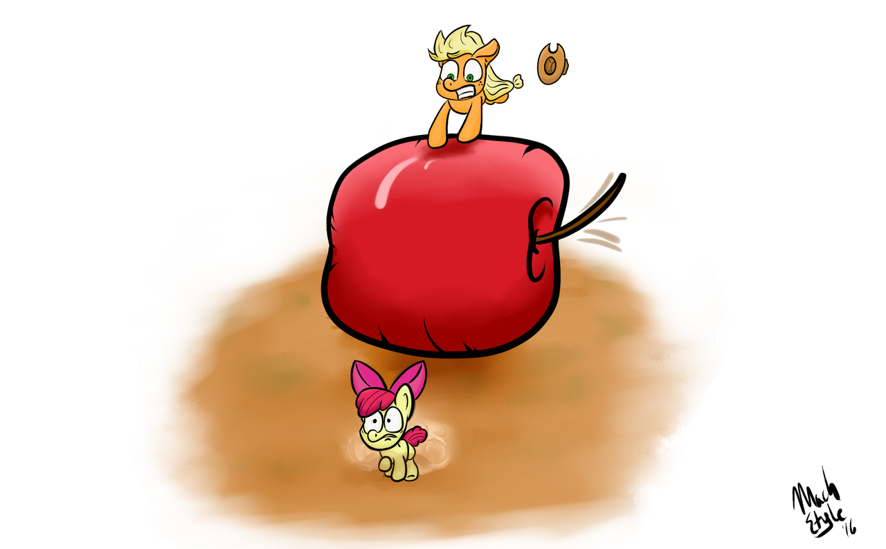 #1201988 - safe, artist:machstyle, apple bloom, applejack, g4, apple ...
