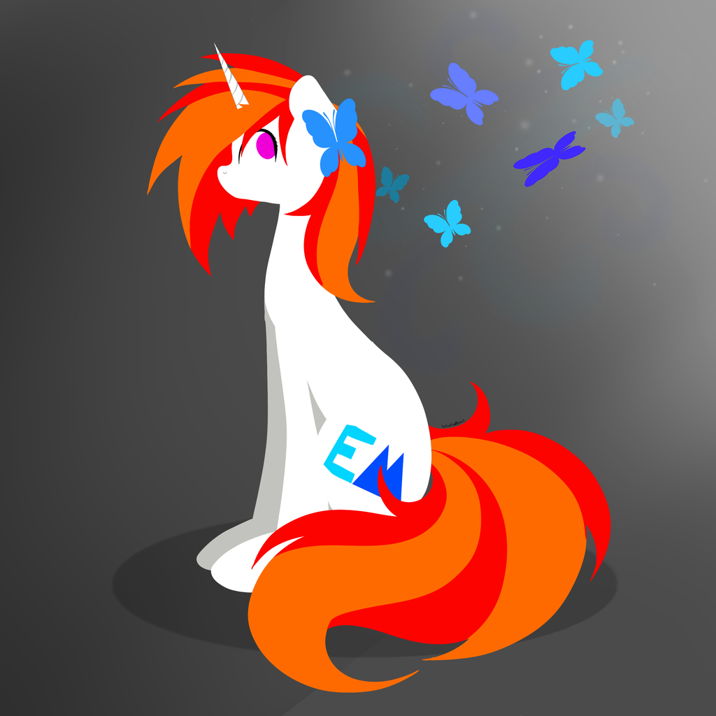 #1204094 - safe, oc, oc only, butterfly, looking away, sitting, solo ...