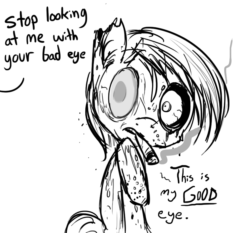 #1206684 - grimdark, artist:tjpones, oc, oc only, earth pony, ghoul ...