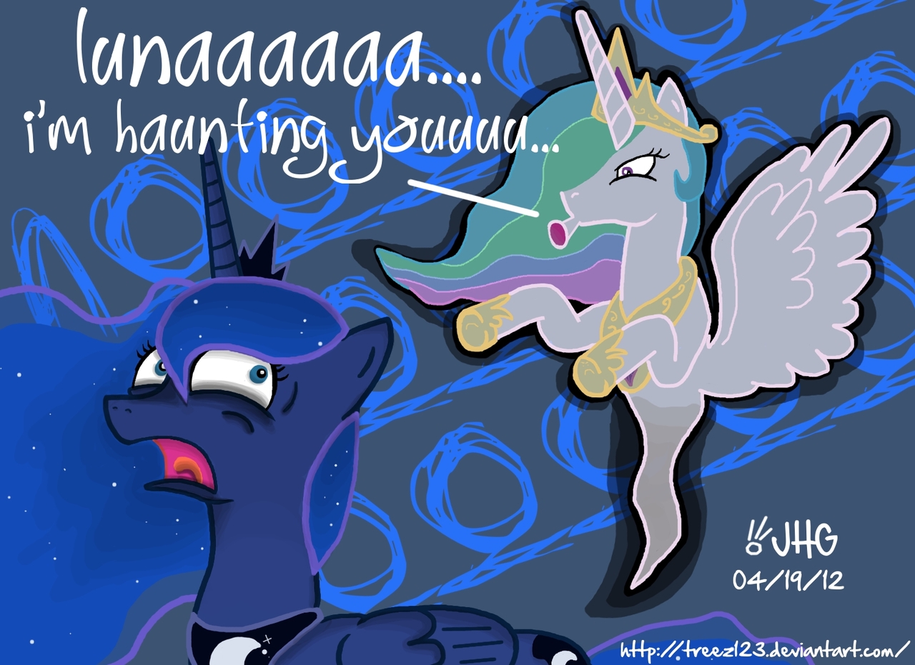 #1208027 - safe, artist:treez123, princess celestia, princess luna ...